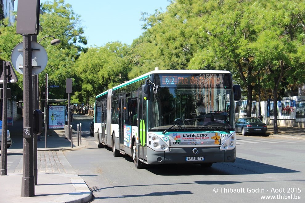 Bus 1872 (AF-618-GW) sur la ligne 62 (RATP) à Glacière – Tolbiac (Paris ...