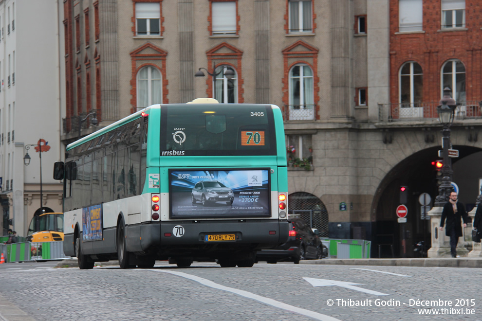 Bus 3405 (470 RLY 75) sur la ligne 70 (RATP) à Pont Neuf (Paris ...
